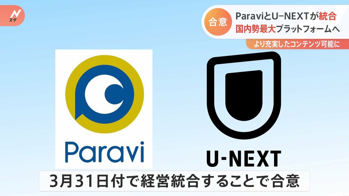 ParaviとU-NEXTが経営統合 国内勢最大のプラットフォームが誕生へ | TBS NEWS DIG