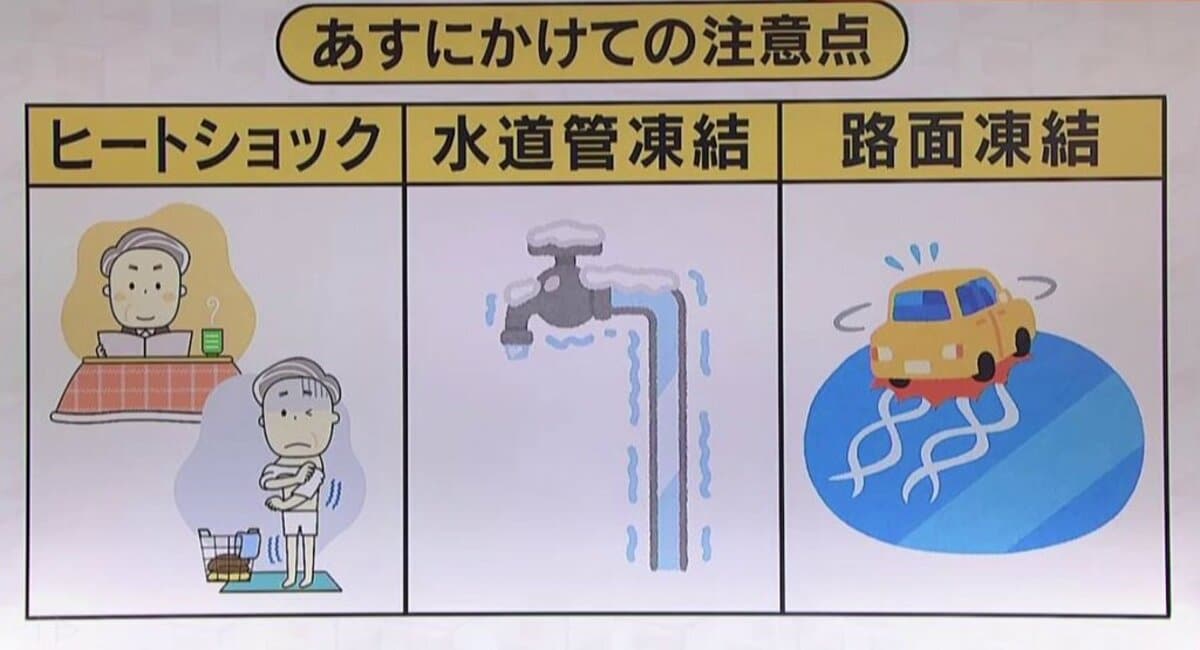 気象予報士によるミニ解説 ヒートショックや水道管凍結に注意呼びかけ | TBS NEWS DIG
