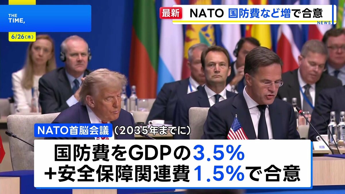 NATO首脳会議 2035年までに国防費GDP5%に引き上げで合意 トランプ大統領「スペインだけが合意を拒否」 | TBS NEWS DIG