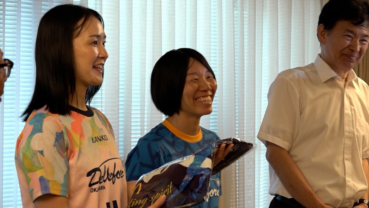 女子ハンドボール・デレフォーレ岡山が岡山県知事を表敬「女性アスリートの象徴であるような存在になっていけたら」（RSK山陽放送）｜dメニューニュース（NTTドコモ）